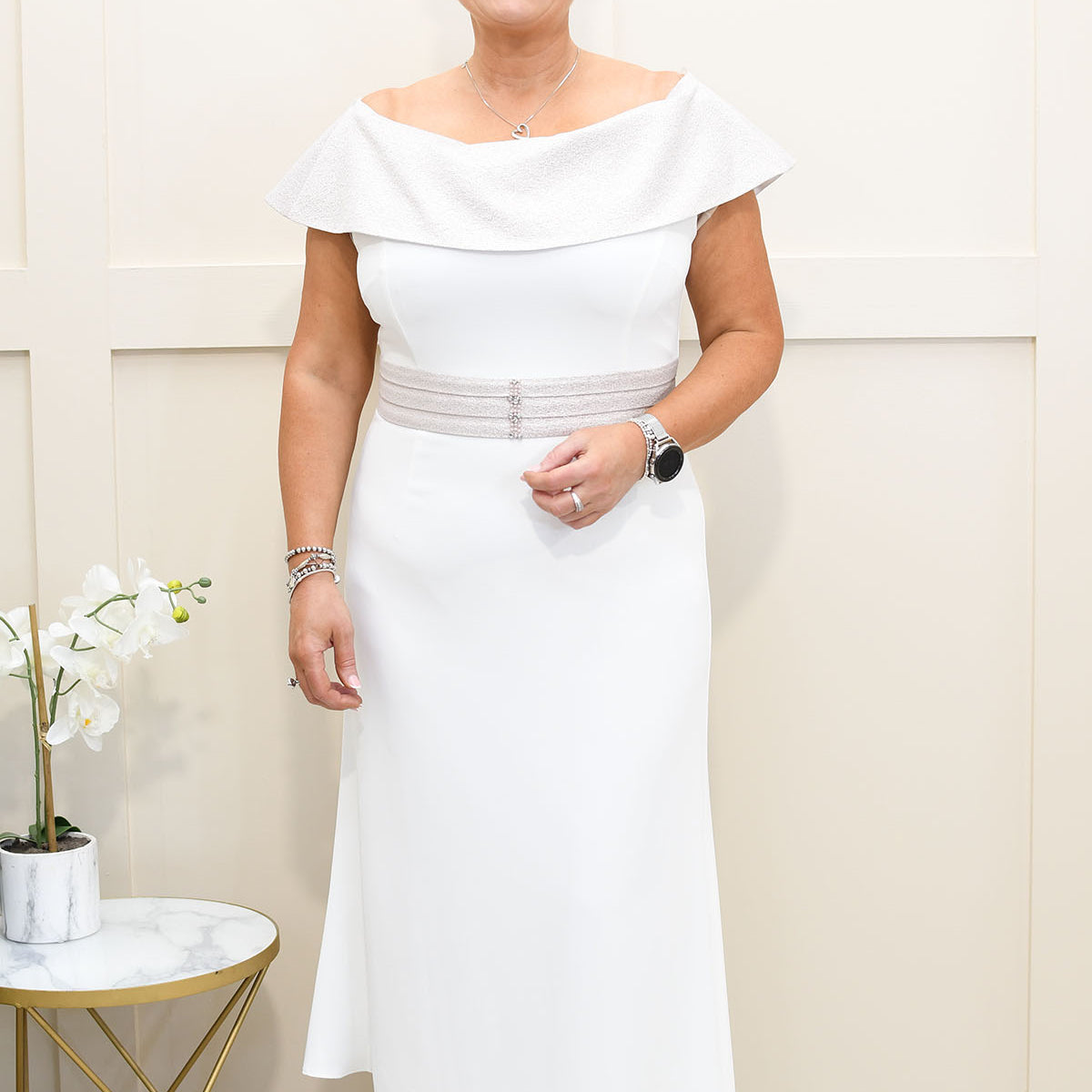 Seren - Straight Dress With Shimmer Bow Detail | Style Boutique NI